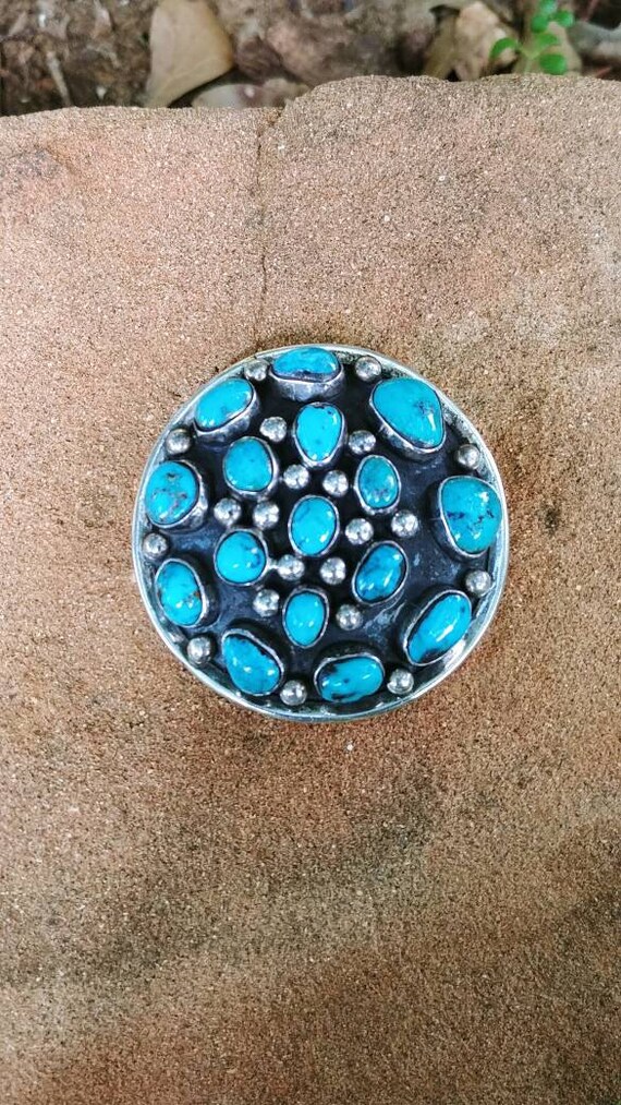 turquoise cluster pendant - Gem