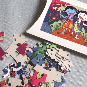 Krishna Balaram Jigsaw Puzzle Game for Children 35/70 Piece - Etsy