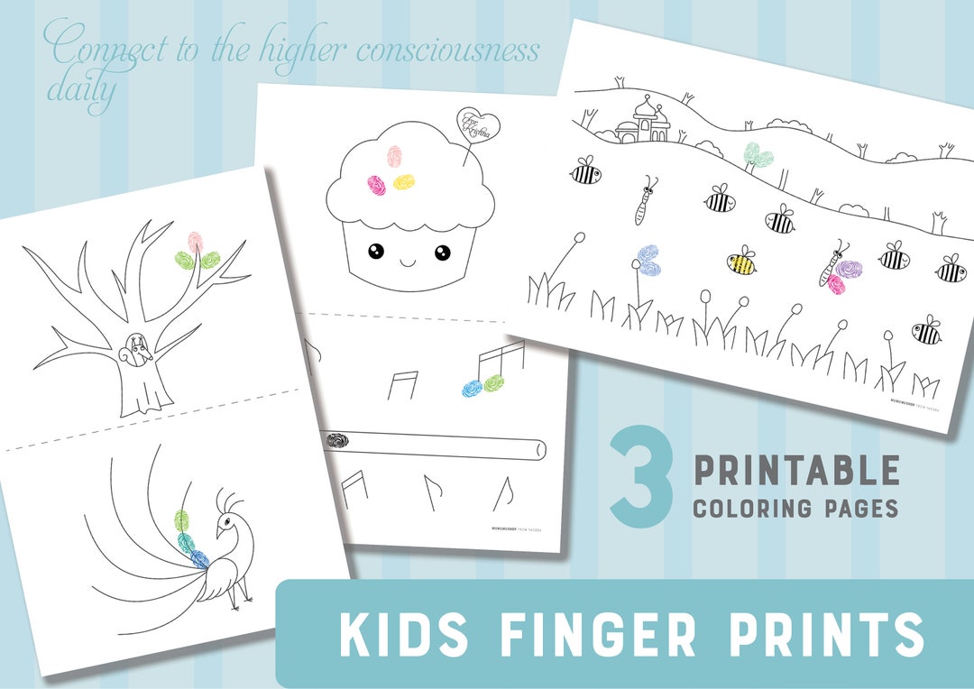 Kids Finger Prints Printables, Kids Activity Printable, Kids Activities ...