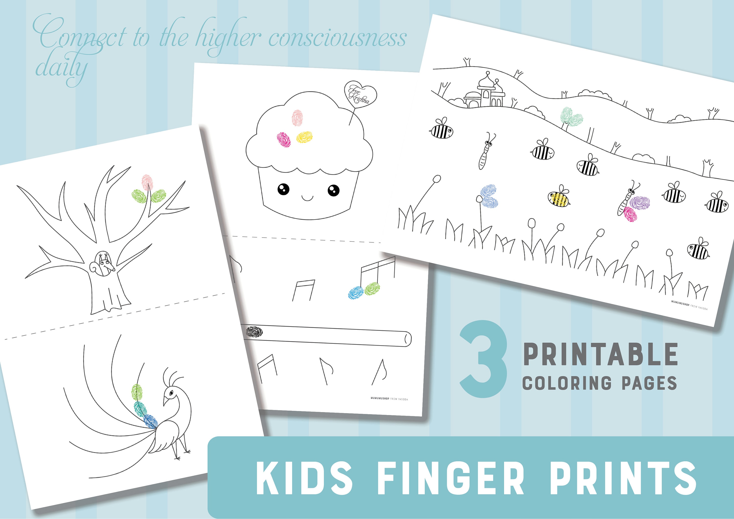 Kids Finger Prints Printables, Kids Activity Printable, Kids Activities ...