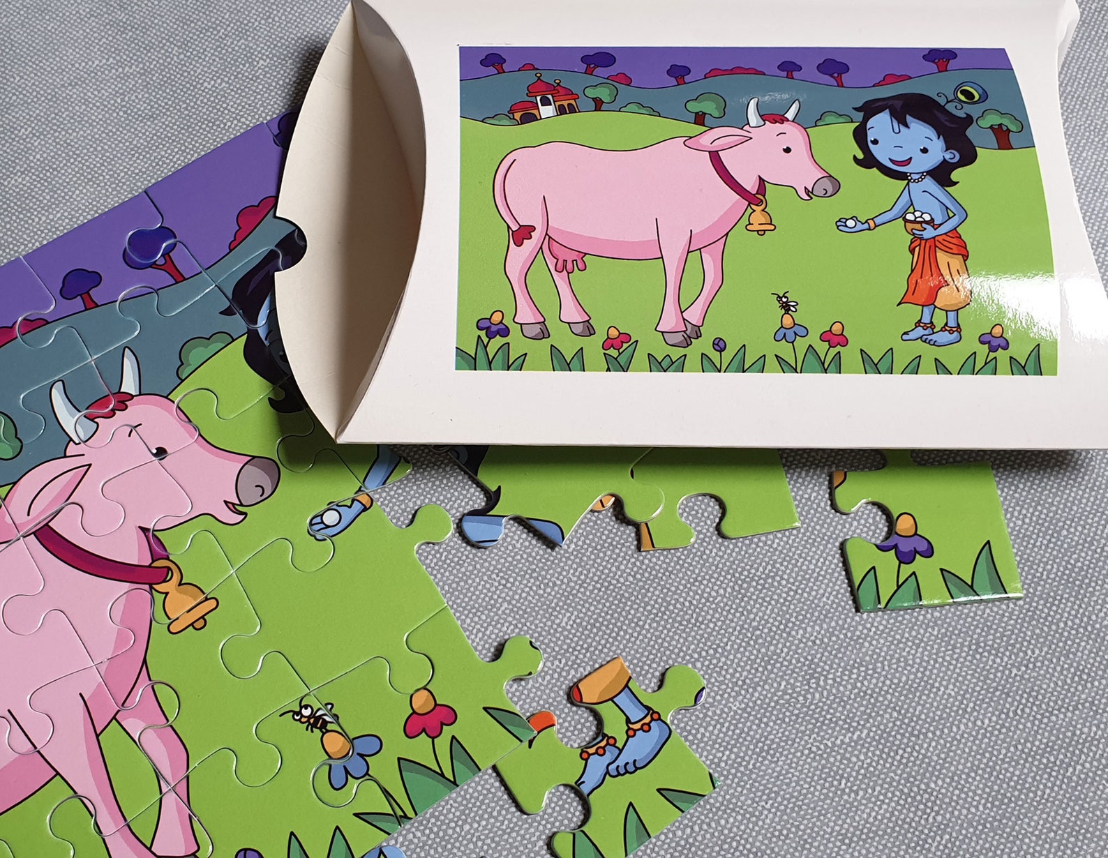Set of 4 Krishna Jigsaw Puzzle Game for Children 35/70 Piece - Etsy