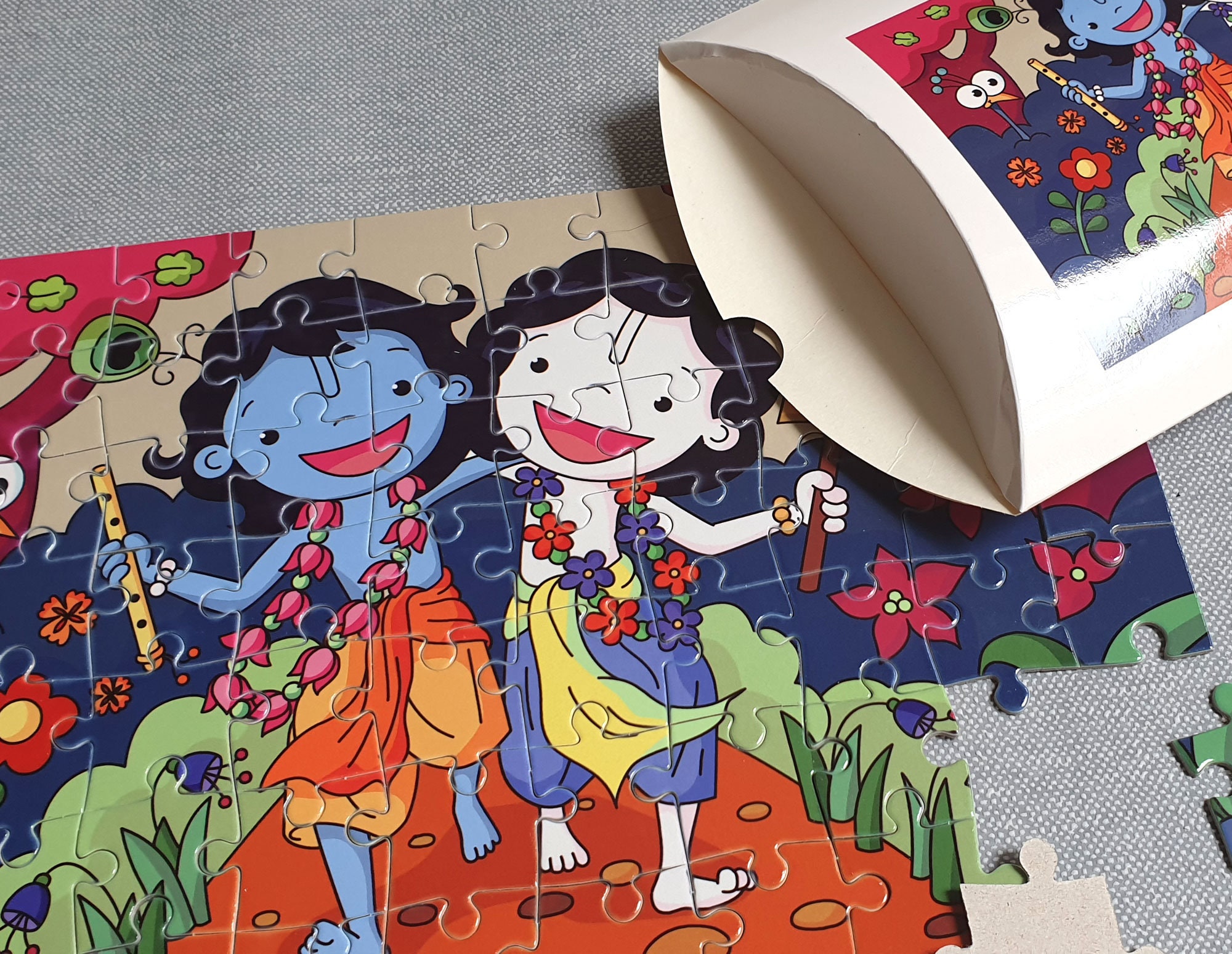 Set of 4 Krishna Jigsaw Puzzle Game for Children 35/70 Piece - Etsy