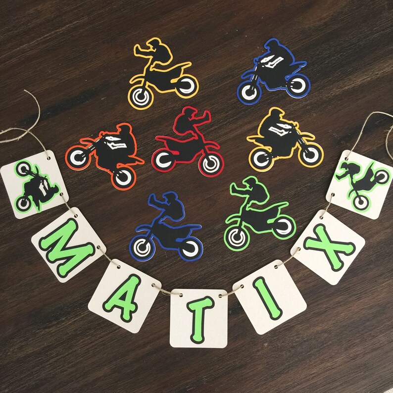 Motocross Birthday Banner Personalized Name Girl Boy Dirt - Etsy