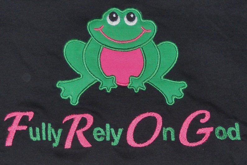 FROG (fully Rely on God) Machine Embroidery PES 5x7 & 6x10 - Etsy