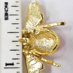 Vintage Gold & Dark Pink Enamel Rhinestone Bug Stick Pin - Etsy