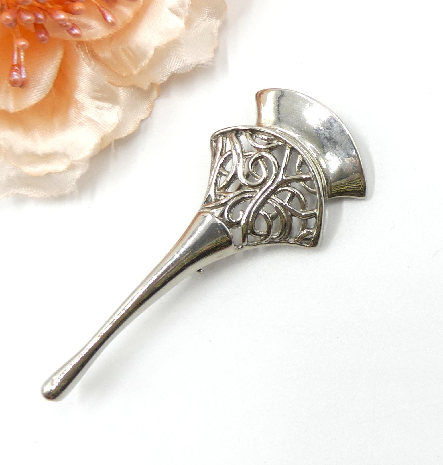 Vintage Silver Tone Irish Style Pin/brooch 3” X 1” 1/8 - Etsy UK