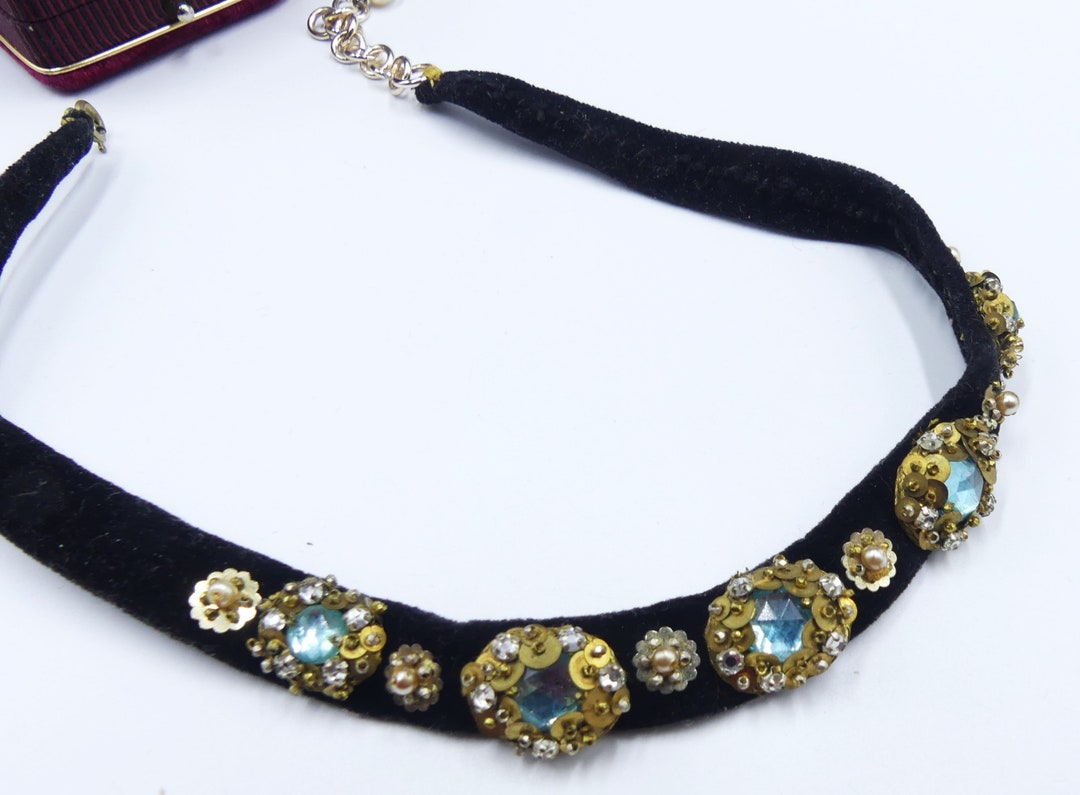 Vintage Handmade Leni Kuborn-grothe Kitzbühel Style Black Velvet Tie-on ...