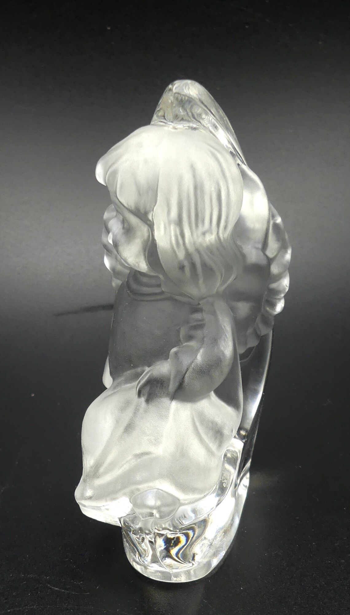 Vintage Goebel Crystal Frosted Glass Angel Moon Figurine | Etsy