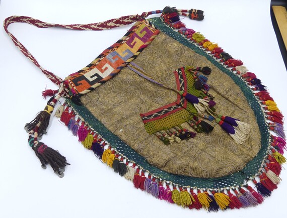 Antique handmade deluxe tribal metallic w woven tasse… - Gem