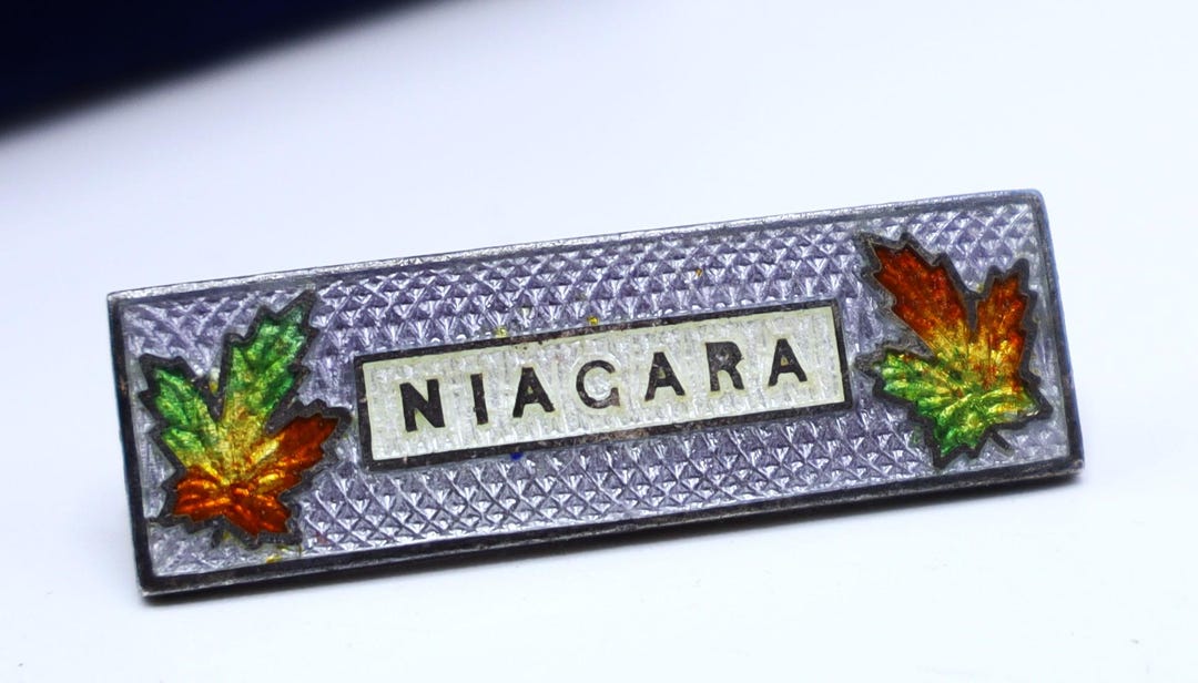Antique Marked Sterling Silver Enamel W Niacara Small Bar Pin - Etsy