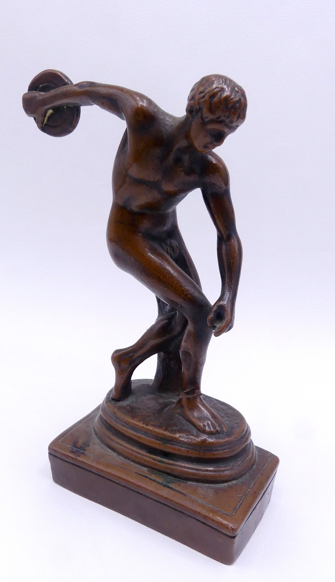 Vintage Mid Century Discobolus of Myron Discus Thrower Copper Plated ...