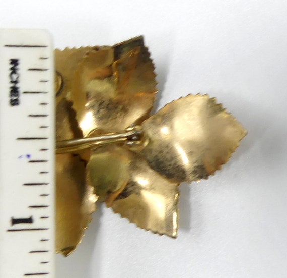 Vintage marked AC 12k gold filled leaf pin brooch - Gem