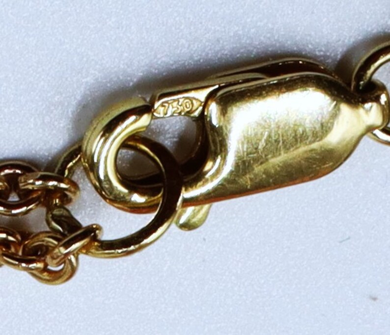 Vintage Marked 750 ( 18k ) Gold Double Chain & Small London Blue Topaz ...