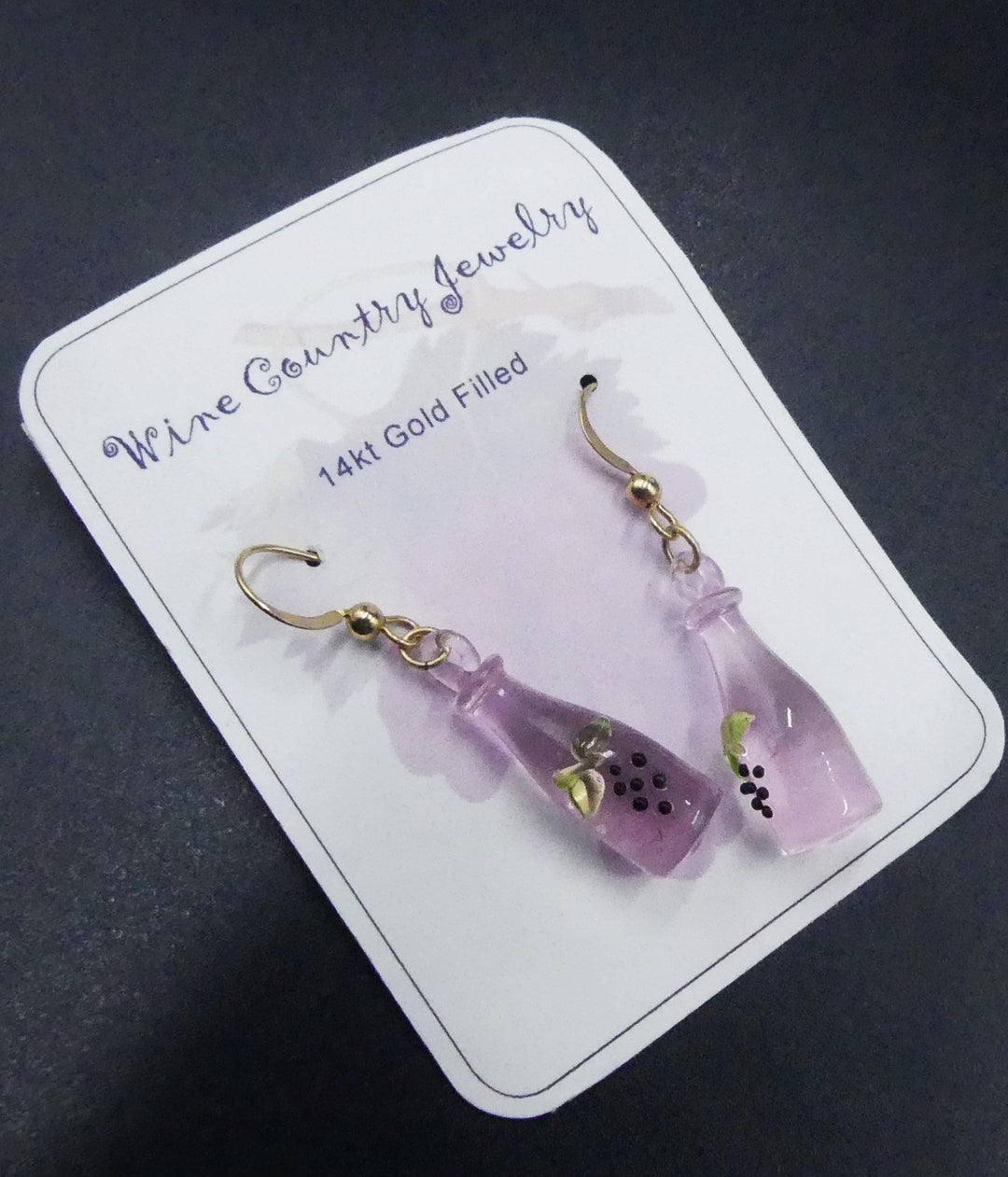 Vintage 14k Gold Filled & Glass Bottle Hoop Earrings - Etsy