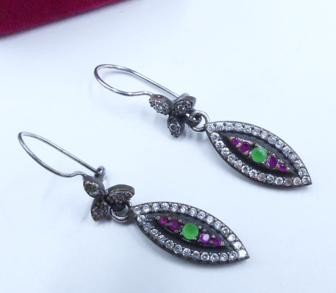 Vintage Turkish Hurrem Sultan Marked 925 Sterling Silver & Natural Ruby ...