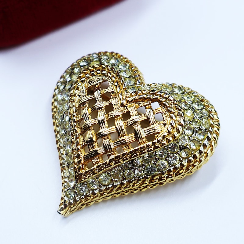 Silver Heart Brooch - Etsy