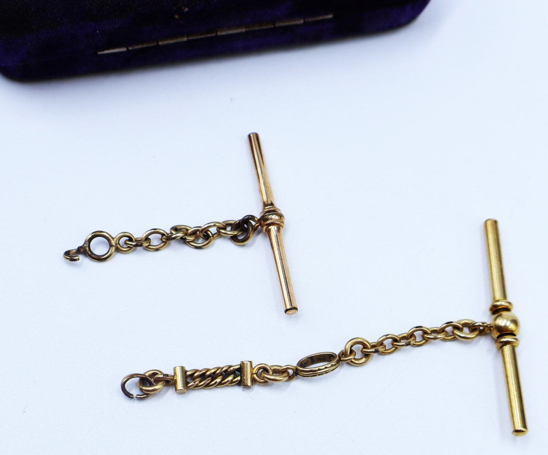 Antique 2 Pieces Watch Chain T Bar Only - Etsy
