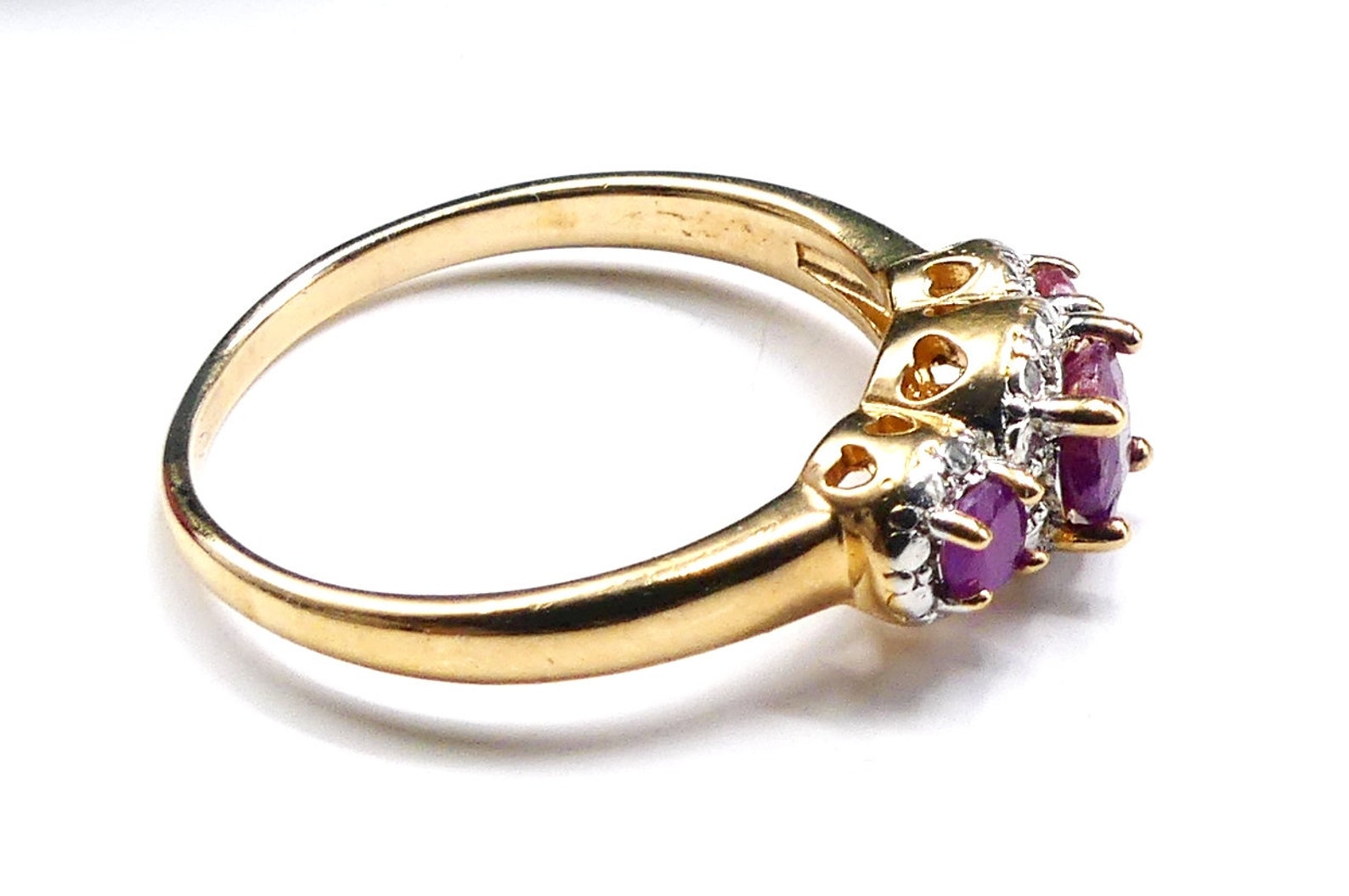 Brand New Marked DBJ 925 Gold Plated Sterling Silver & Cz Ruby Stone Ring Size 10 - Etsy