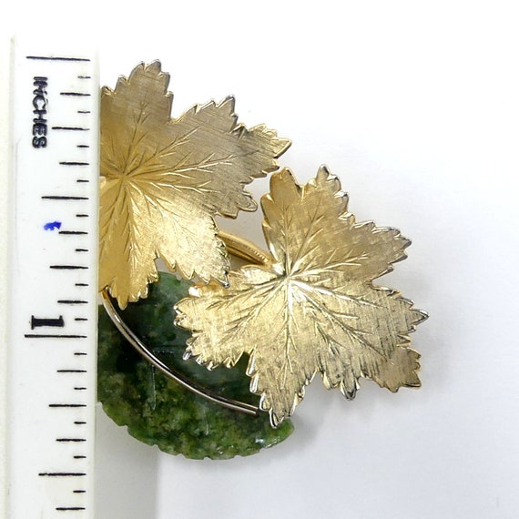 Vintage marked bb Binder Brothers gold filled & green… - Gem