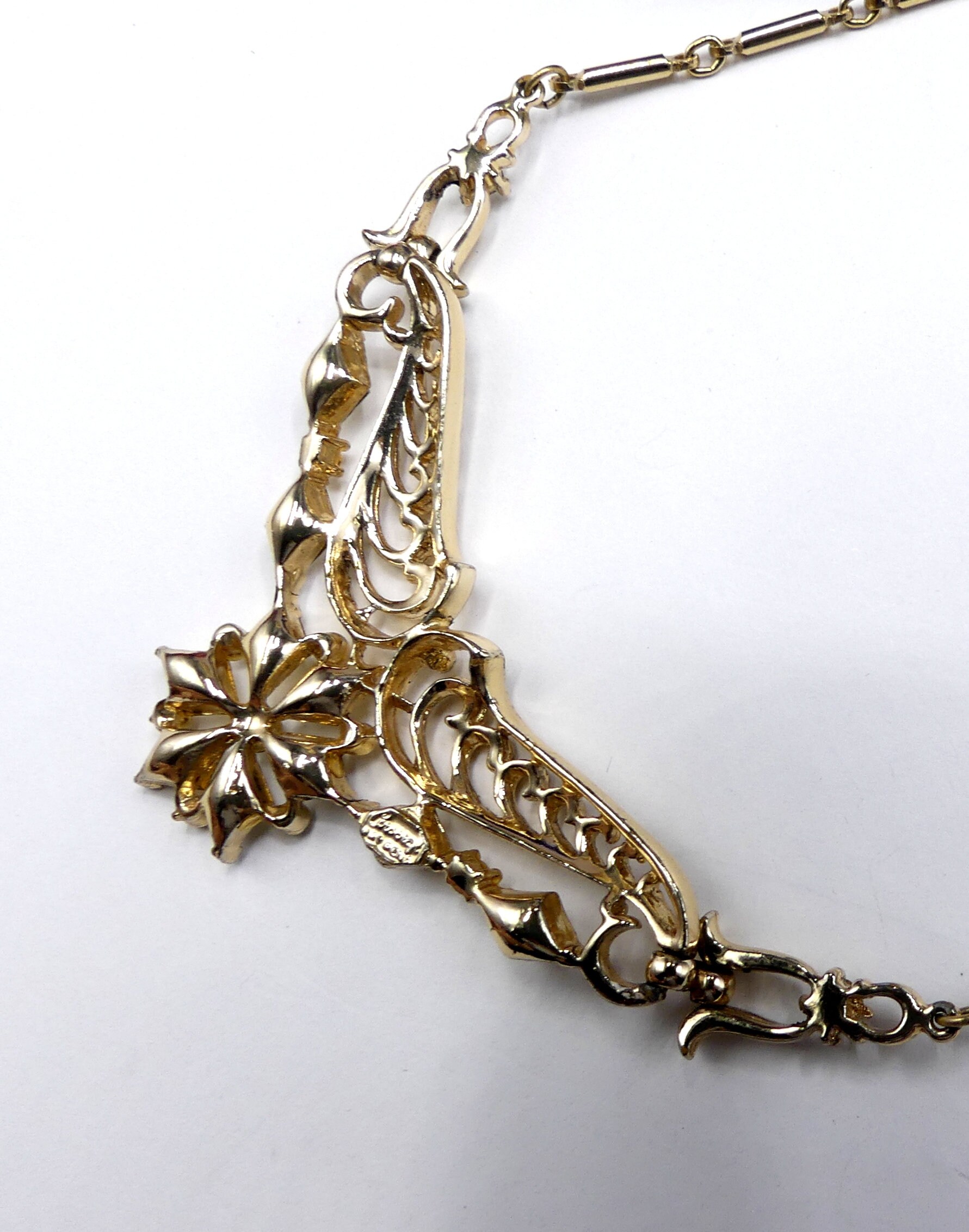 Vintage Marked Coro Craft Gold Tone Rhinestone Pendant | Etsy