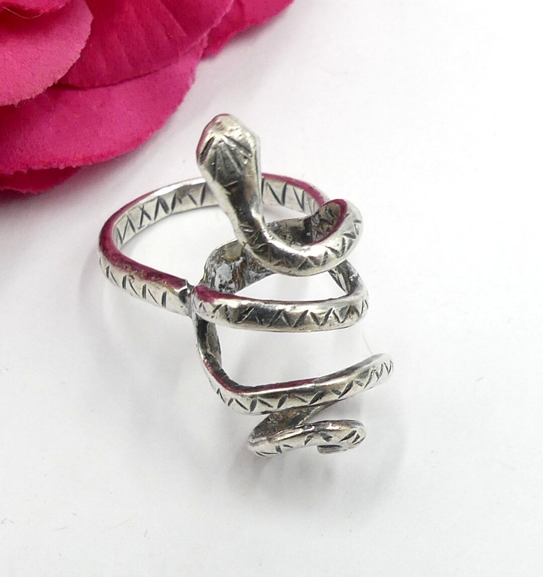 Rare Vintage Sterling Silver 3 D Snake Ring Size 7.5 - Etsy