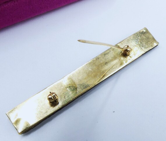 Antique unmarked 14k gold & black enamel w multicolor… - Gem