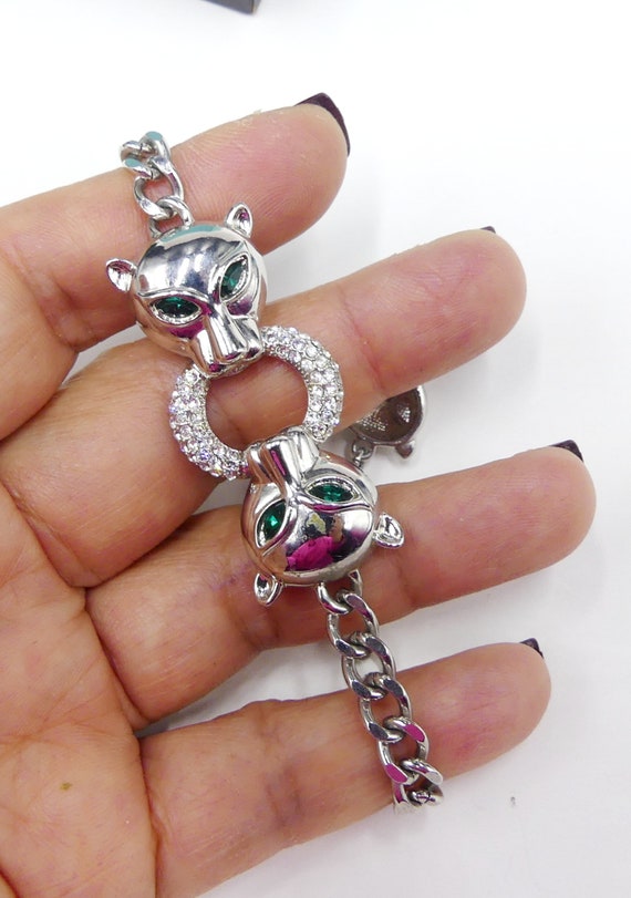 Vintage silver tone leopard - Gem