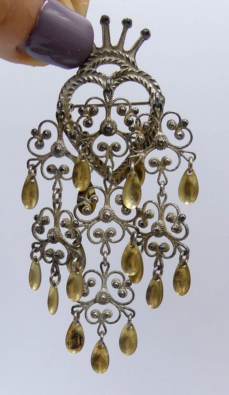 Vintage Two Tone 880 Silver Chandelier Solje Pin Brooch - Etsy