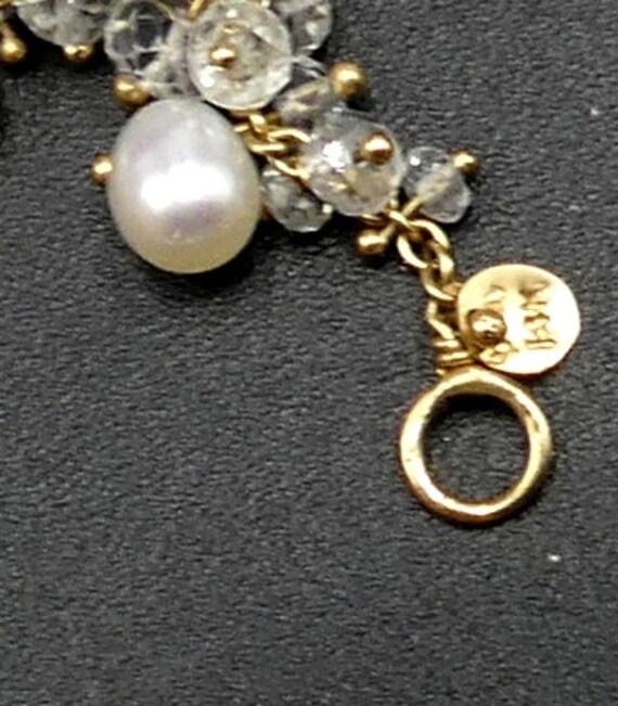 Vintage well made marked 14k gold chain & rock crysta… - Gem