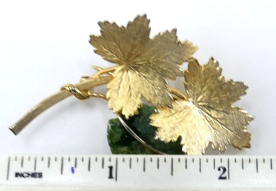 Vintage marked bb Binder Brothers gold filled & green… - Gem