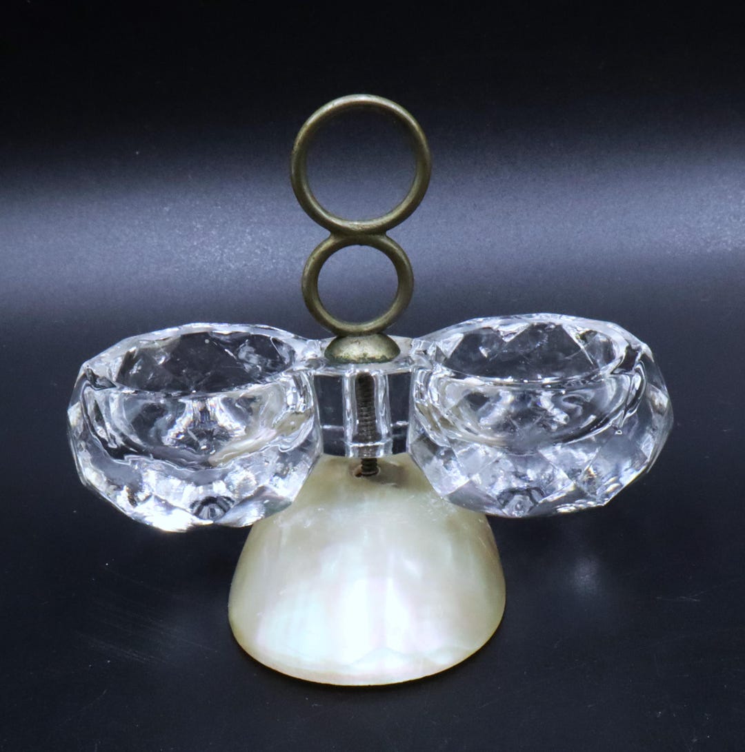 Vintage Double Salt Cellar Clear Glass With Sea Shell Base - Etsy