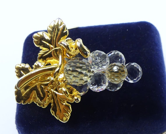 Vintage swan marker Swarovski gold tone & clear cryst… - Gem