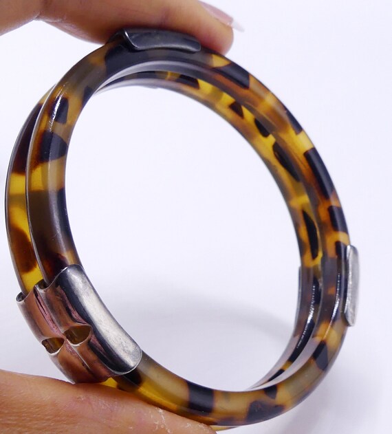 Antique double faux tortoise shell w sterling silver … - Gem