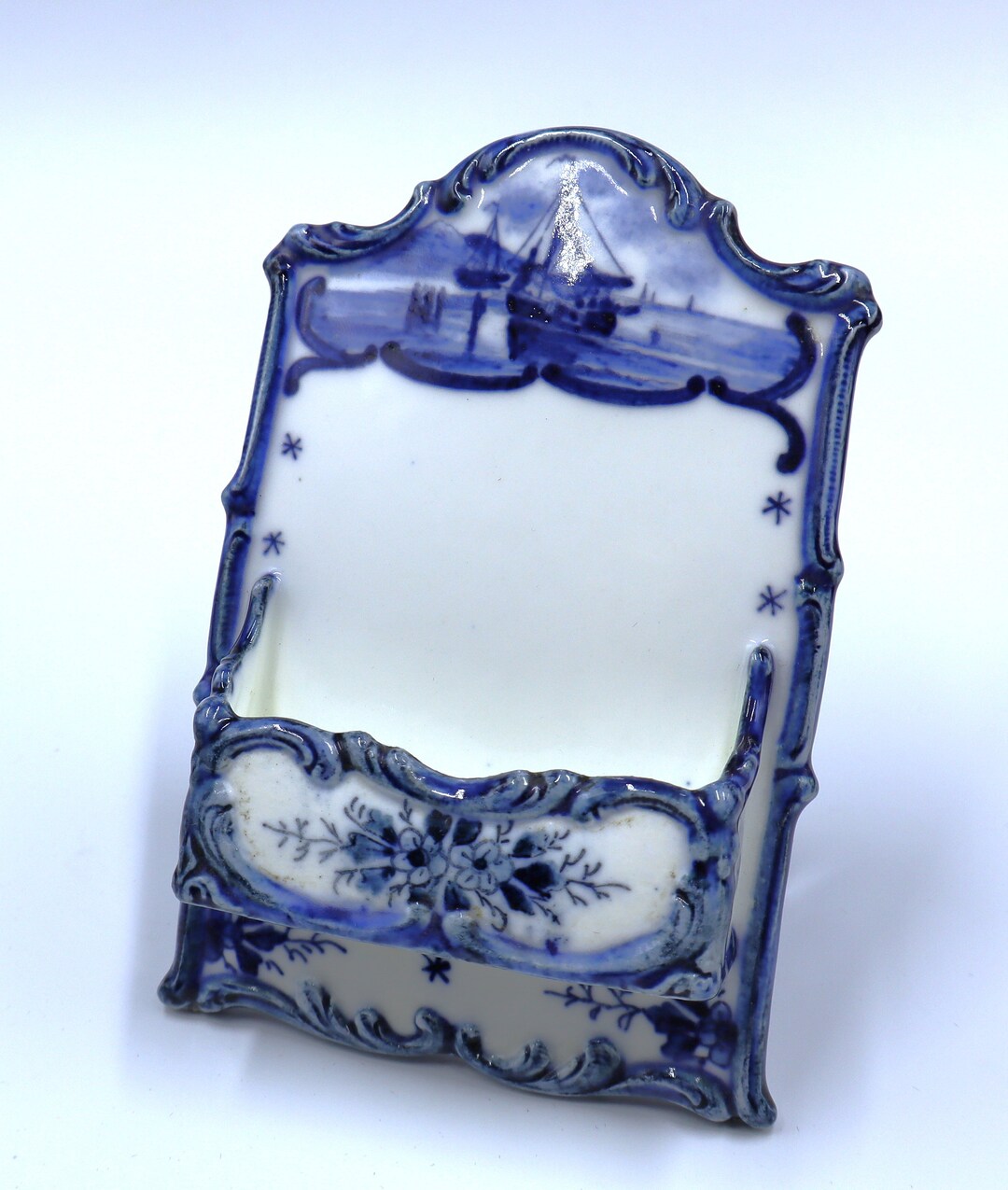 Antique Delft Blue Ceramic Card Holder - Etsy