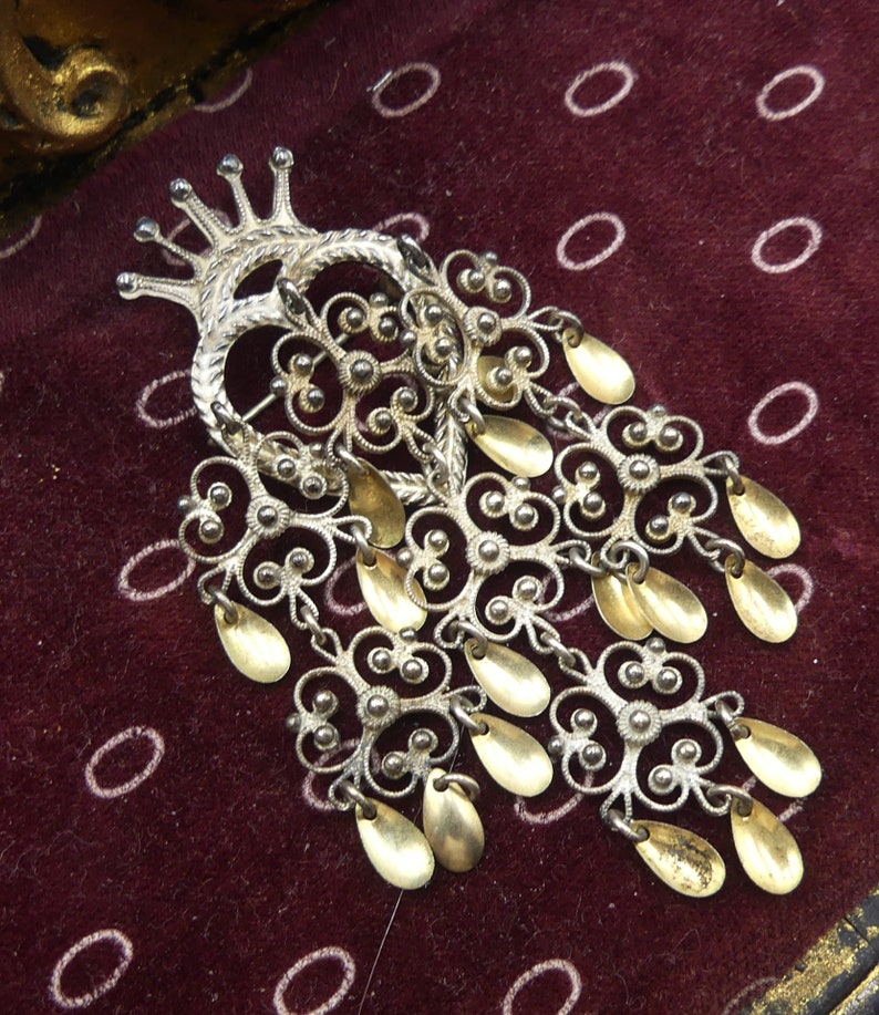 Vintage Two Tone 880 Silver Chandelier Solje Pin Brooch - Etsy