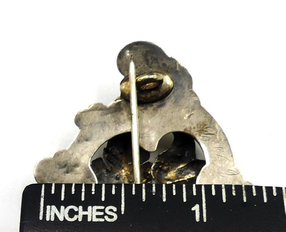 Antique signed gold wash sterling silver flower pin/b… - Gem