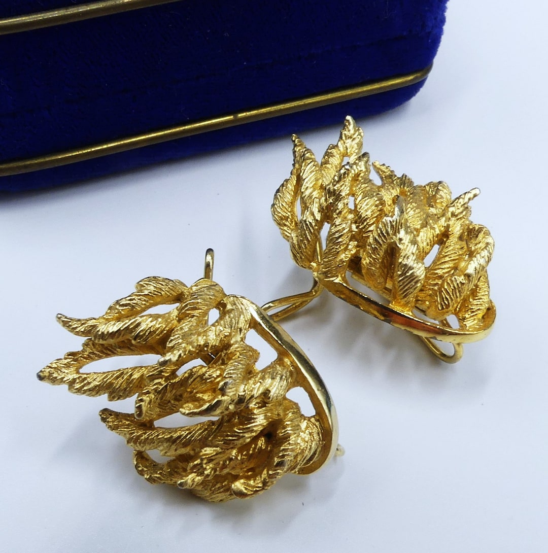 Vintage Signed Judith Mccann ? Gold Tone Wingback Earrings 2414382 - Etsy