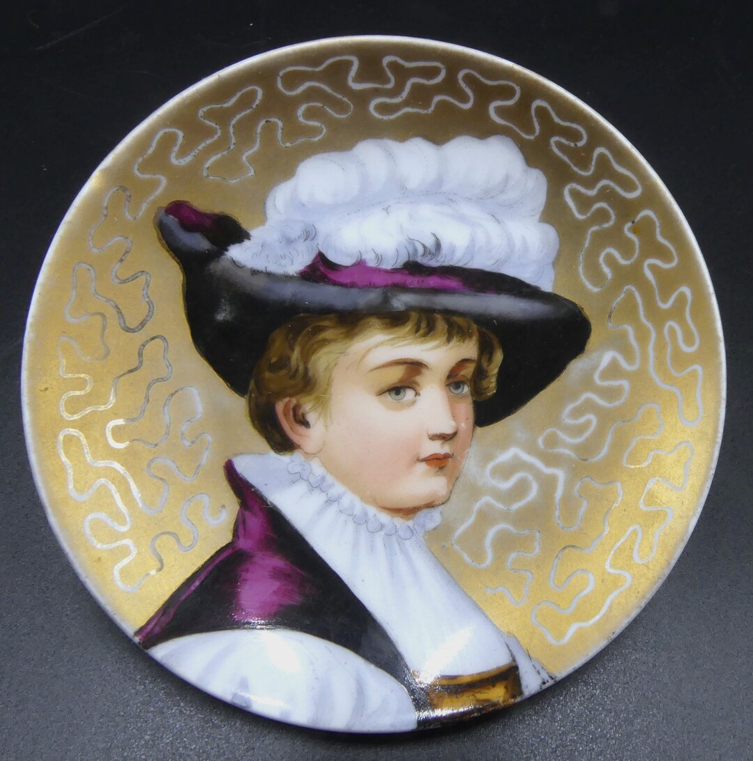 Antique German Small Porcelain Plate Miniature Plaque Portrait 4” - Etsy