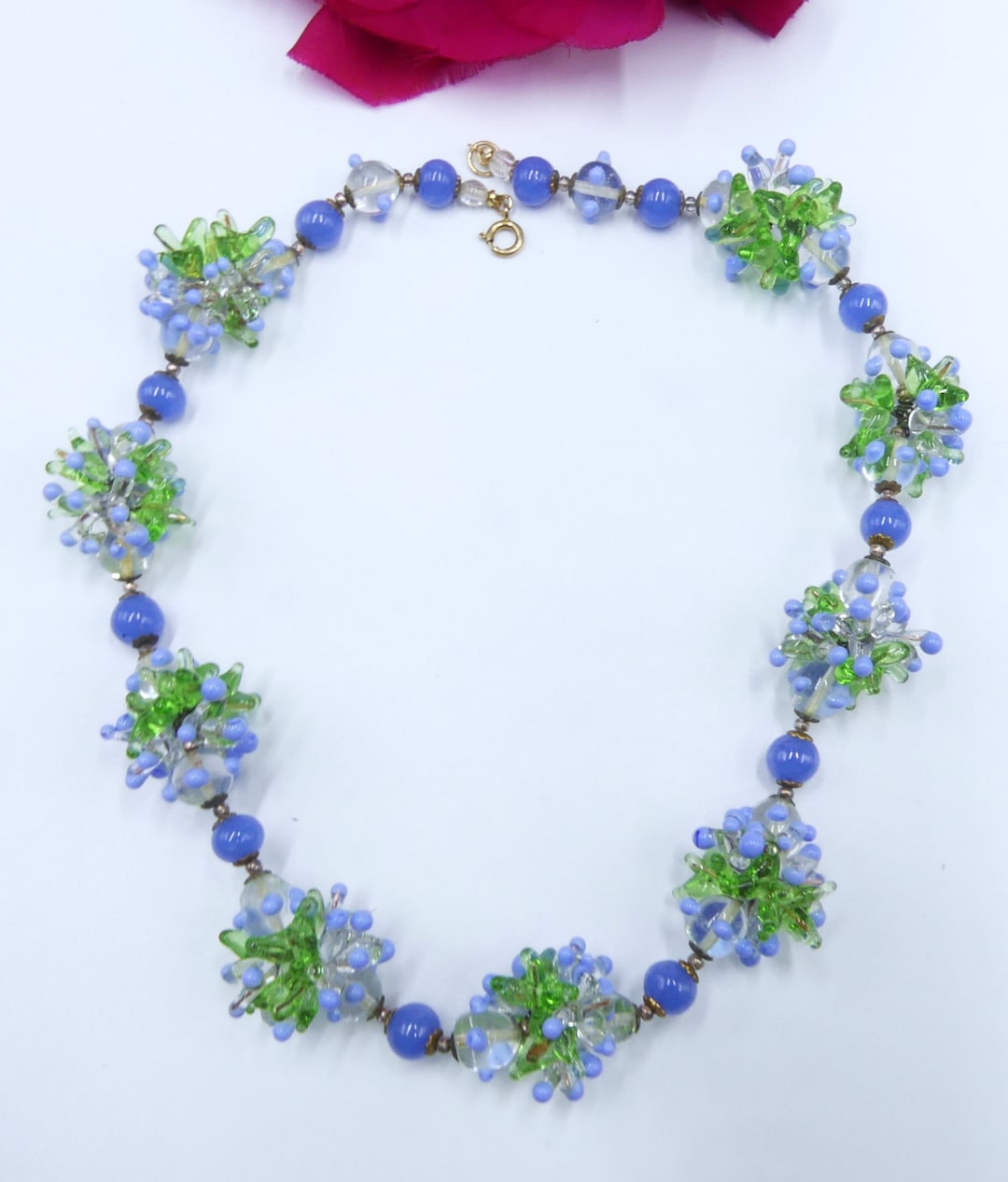 Vintage Gold Filled Clasp 60's Art Glass Beads Necklace - Etsy