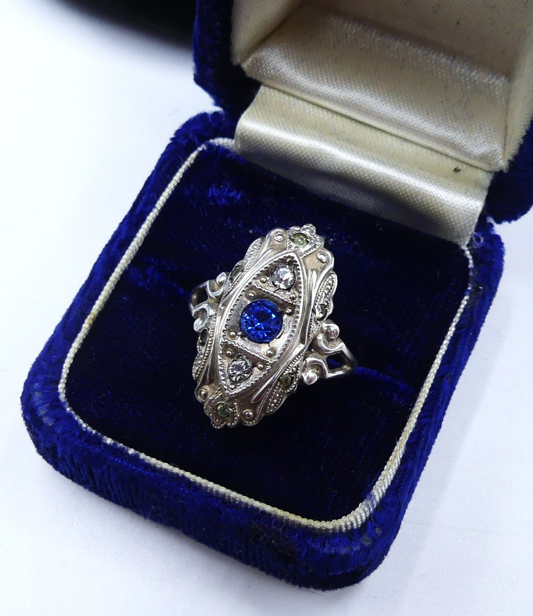 Antique Marked Victorian Style Sterling Silver Amethyst Clear ...