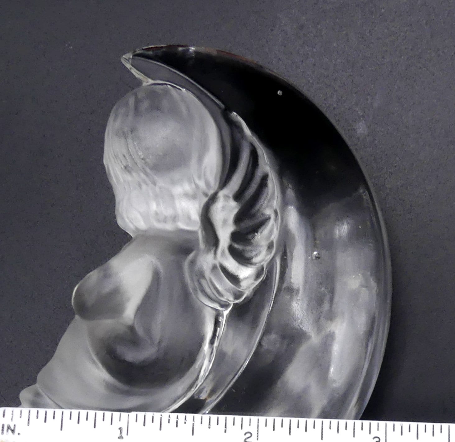 Vintage Goebel Crystal Frosted Glass Angel Moon Figurine | Etsy