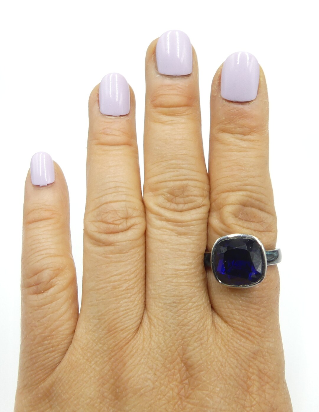 Vintage Signed David Sigal Silver Tone Enamel Sapphire Blue Rhinestone ...