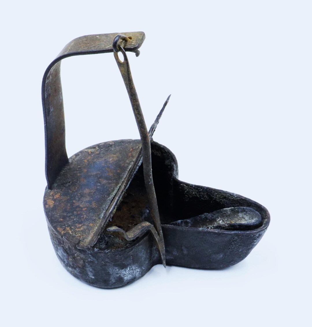 Antique 1800's Hand Forged Colonial Cast Iron Betty Lamp - Etsy