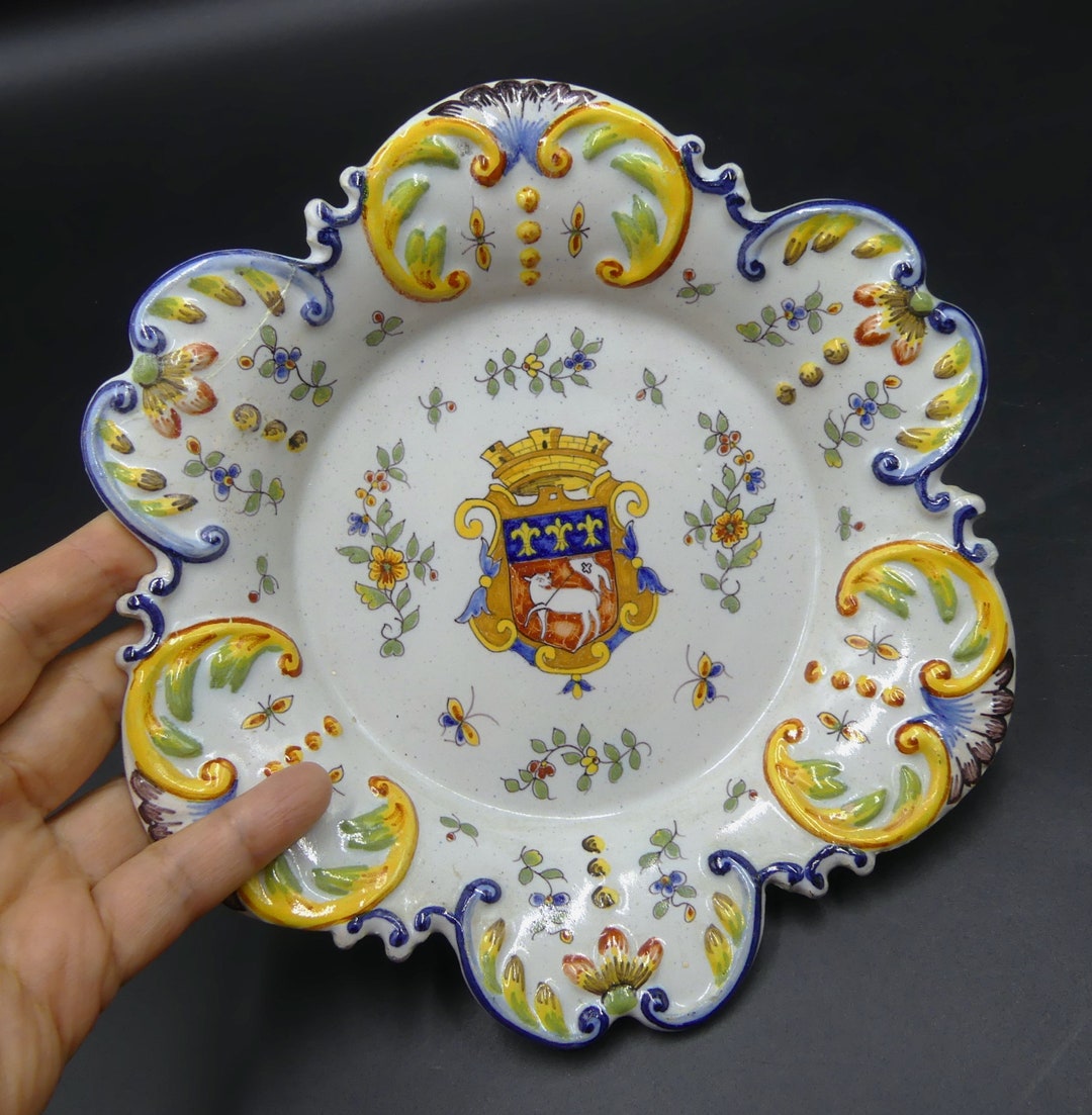 Antique 19 Th C French Faience Hand Printed Ceramic Plate - Etsy