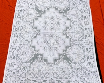 Quaker Lace Tablecloth, Vintage Lace Tablecloth, Scranton Lace ...