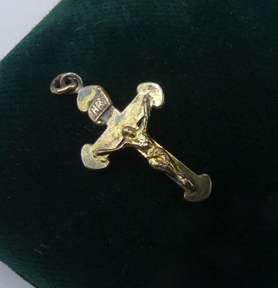 Antique marked 12k gold filled HFR cross pendant - Gem