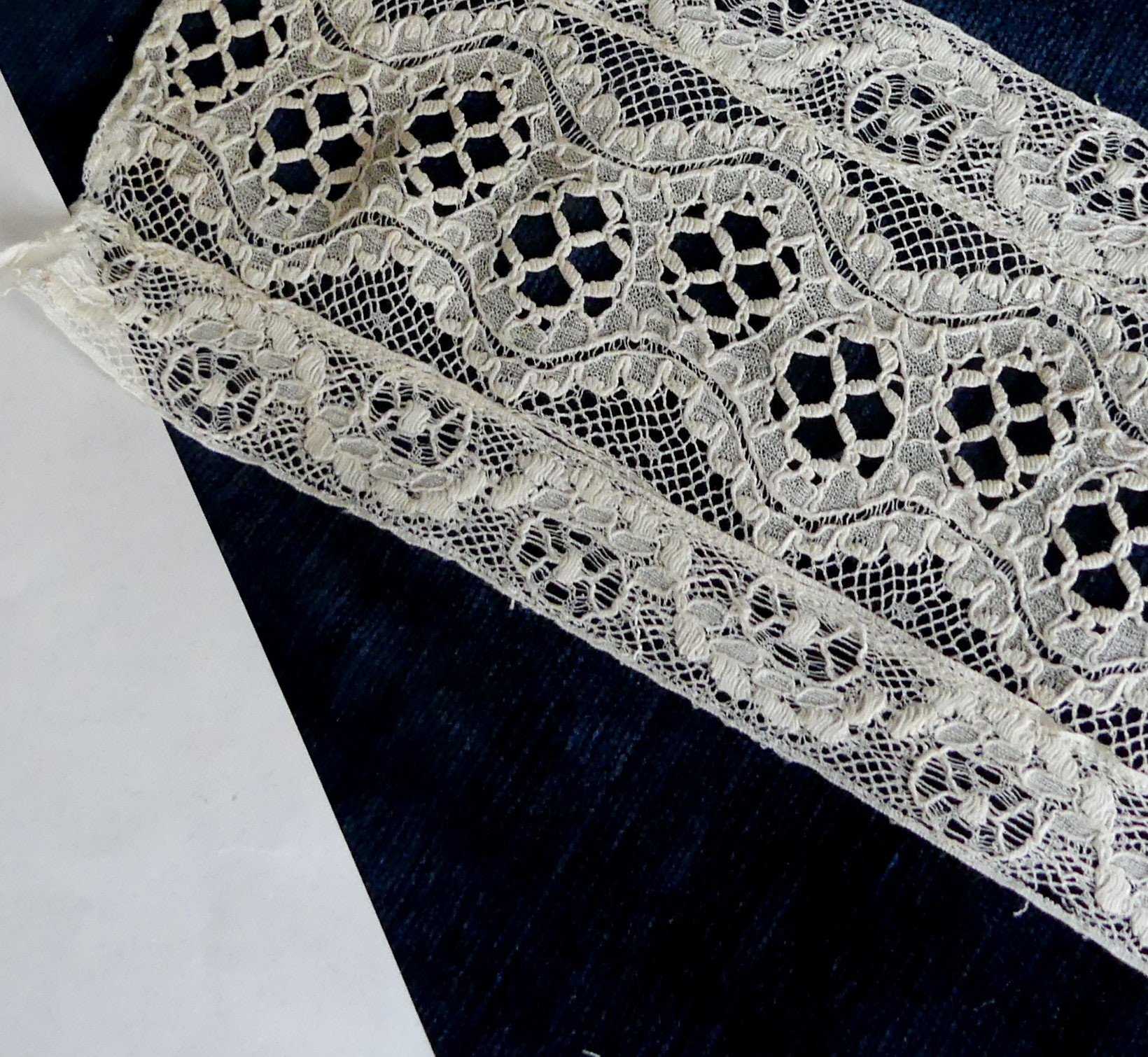 Antique Wide Lace Trim 1 Yard 14 X 4 3 - Etsy UK