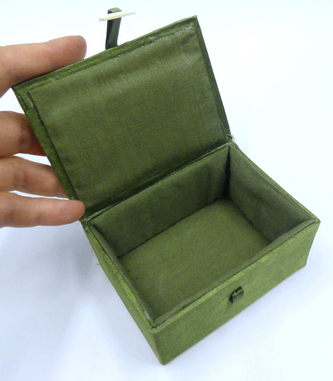 Vintage Chinese Handmade Silk Paper Box Color Green - Etsy