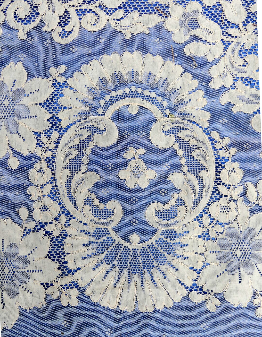 Antique Vintage French Alencon Lace Rectangle Tablecloth Color Ivory 99 ...