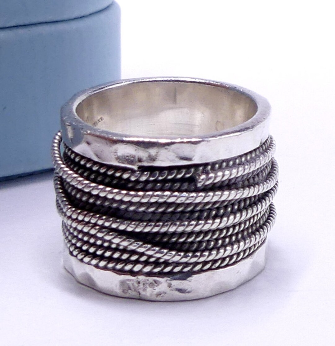 Vintage Marked Mexico 925 Sterling Silver Wide Band Ring Size 6 - Etsy